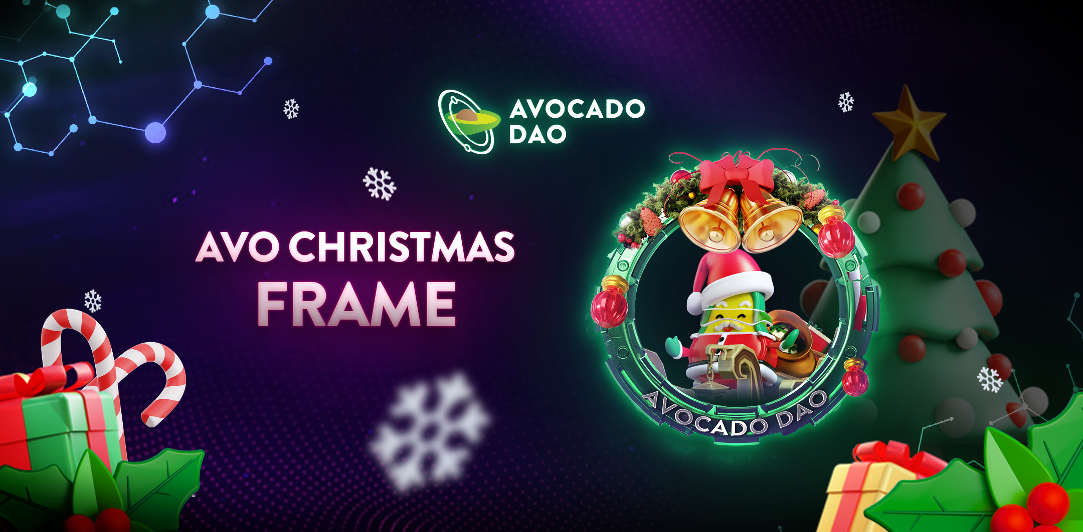 Avo Christmas Frame - Avocado DAO